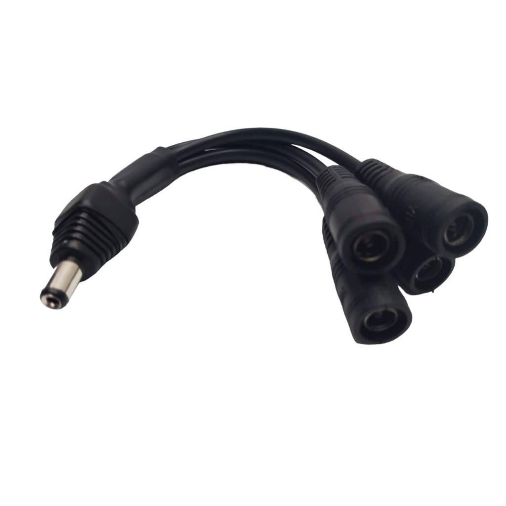 DC MALE to 4-DC FEMALE Y SPLITTER 5.5x2.1mm, BEST FOR CCTV, ROUTER, DVR ...