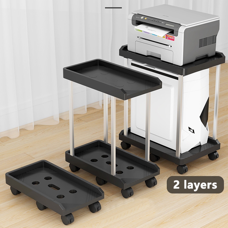 2 Layers CPU Stand Heavy Duty CPU Holder Storage Base Rack Mobile ...