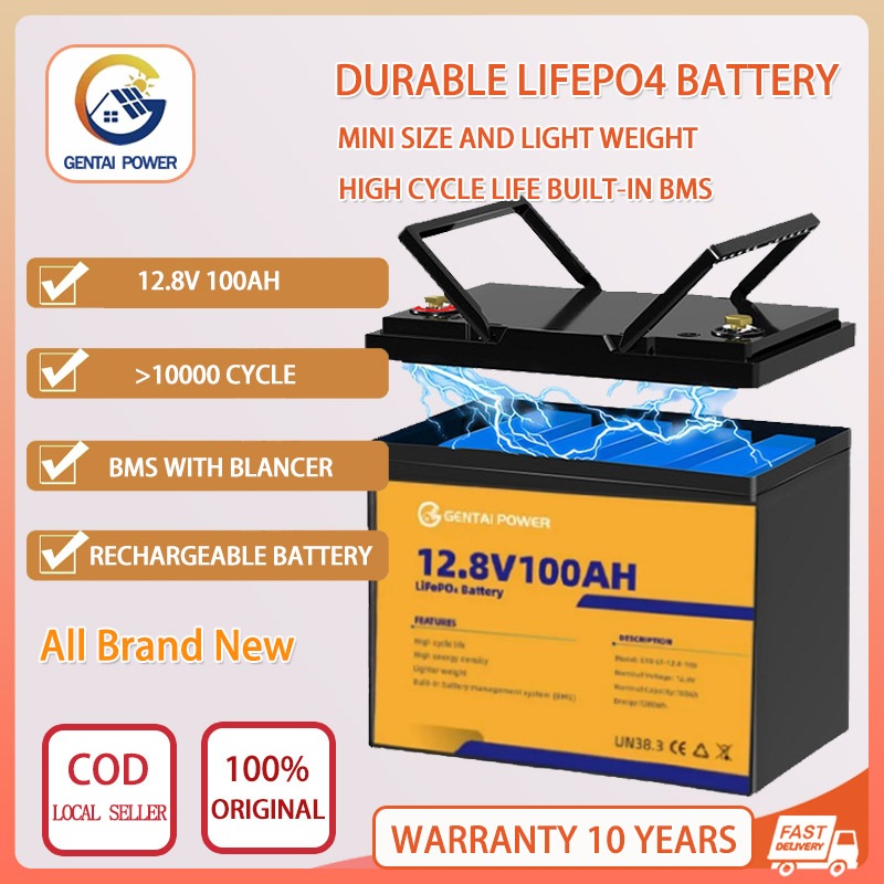 Gentai Lifepo4 Battery 12V 100Ah Lithium Rechargeable Solar Battery ...