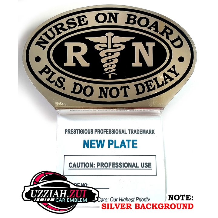 RN NURSE CAR EMBLEM SILVER BACKGROUND | Shopee Philippines