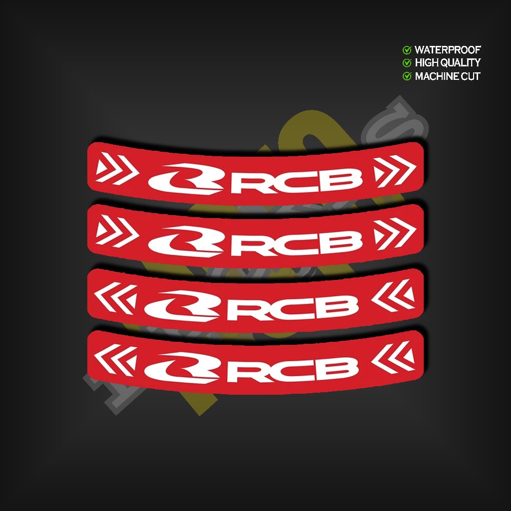 RCB Rim Sticker Set (4 pieces) - High Quality Waterproof Sticker ...