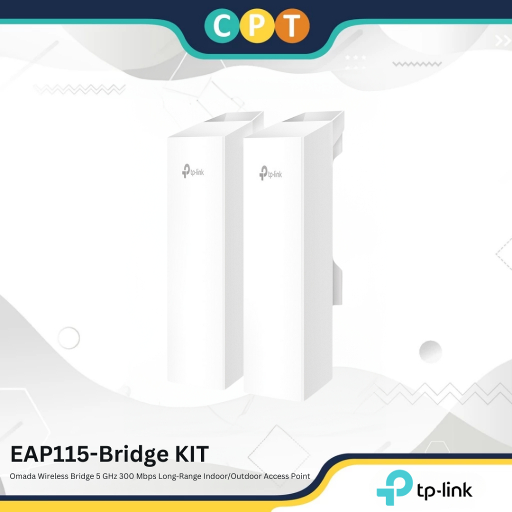 TP-Link EAP115 Bridge KIT Omada Wireless Bridge 5GHz 300 Mbps Long ...