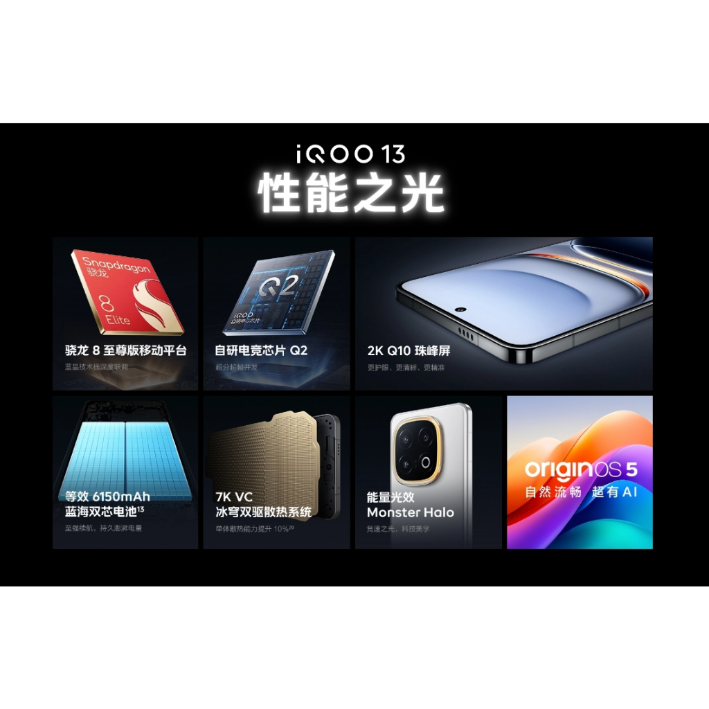 VIVO iQOO 13 Dual SIM IP68/IP69 Snapdragon 8 Elite (3 nm) 6.82 inches ...