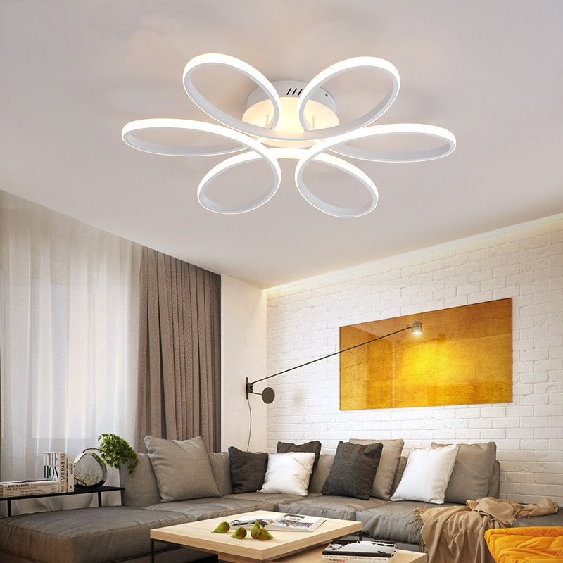 LED modern Nordic flower ceiling light romantic living room simple ...