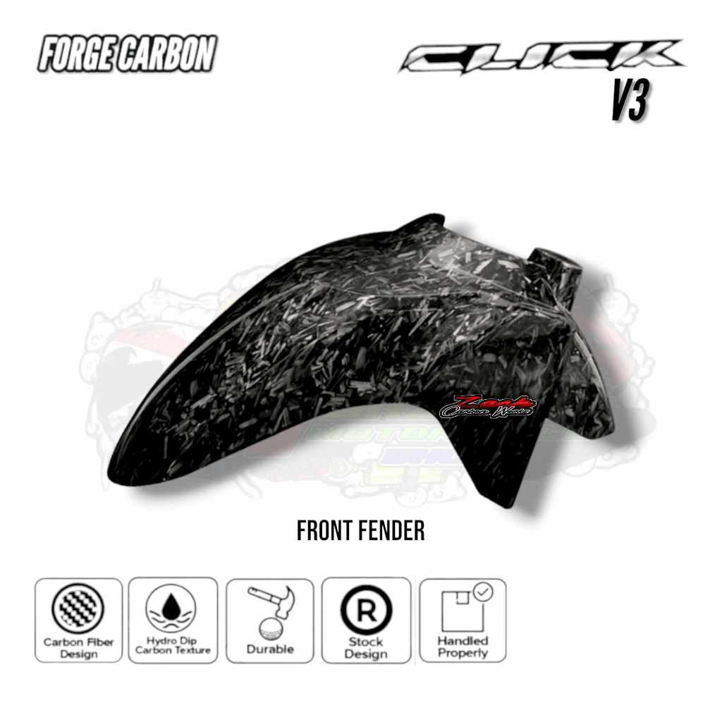 HONDA CLICK V3 AND V2 FRONT FENDER FORGE CARBON | Shopee Philippines