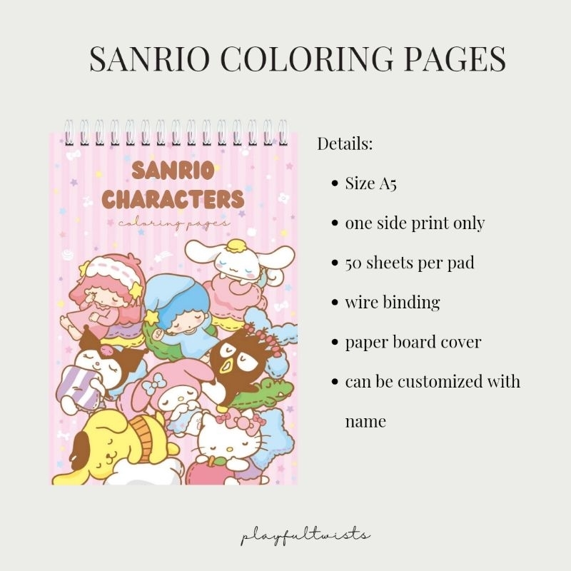 A5 Sanrio Characters Coloring Book / Coloring Pages | Shopee Philippines