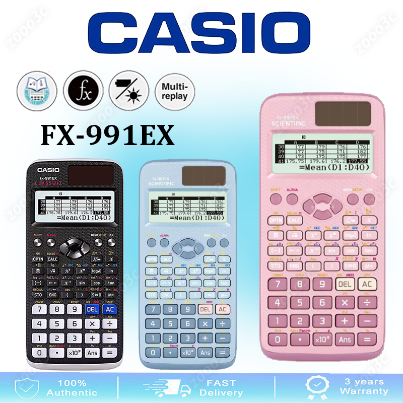 CASIO FX-991ex Scientific Calculator Solar Portable Rechargeable 552 ...