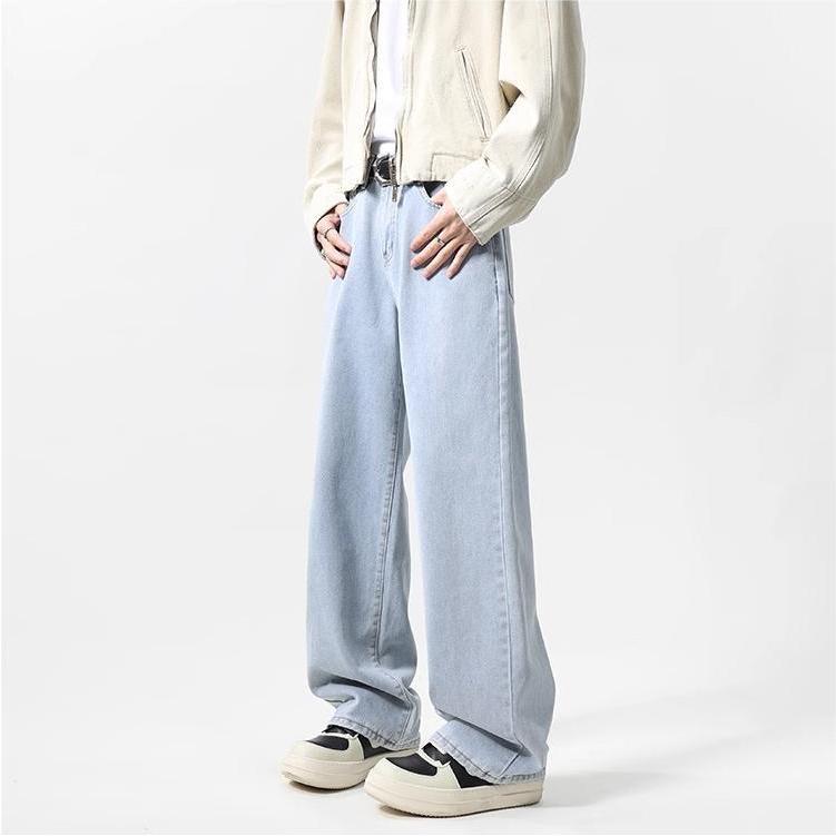 Maong for men baggy straight cut jeans for men light blue casual wide ...
