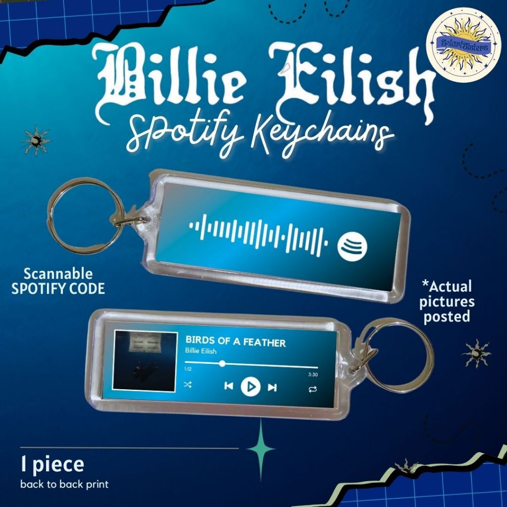 Billie Eilish Spotify Inspired Acrylic Keychains Scannable code merch ...
