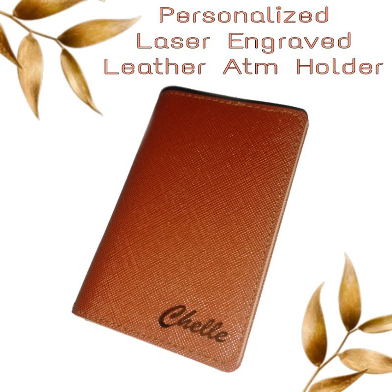 Personalized Laser Engraved Leather ATM Card Holder (MANIPIS) | Shopee ...