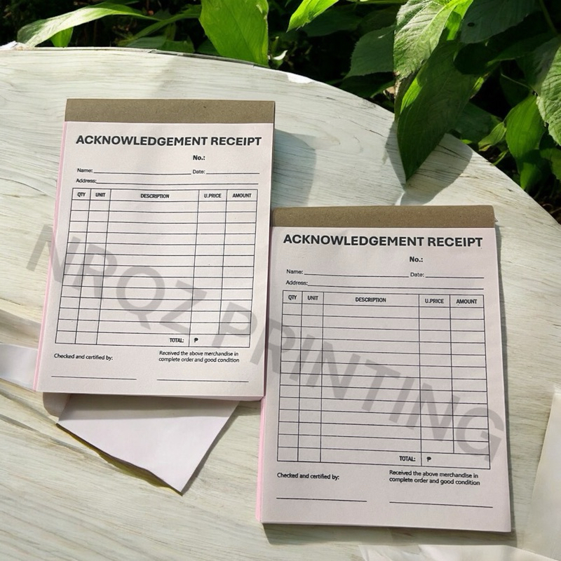 (GENERIC) SMALL ACKNOWLEDGMENT RECEIPT 4x5 CARBONIZED (duplicate) | Shopee Philippines