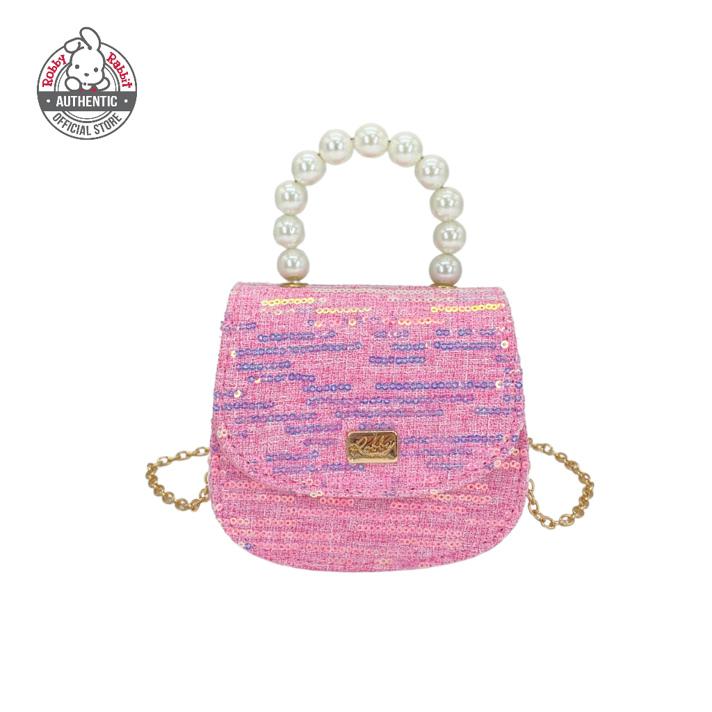 Robby Rabbit Glitzy Saddle Hand Bag with Sling (Sequins, Pink, Purple ...
