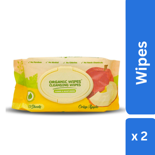 Organic Wipes Cleansing Wipes Crisp Apple 70s Bundle of 2 | Shopee ...