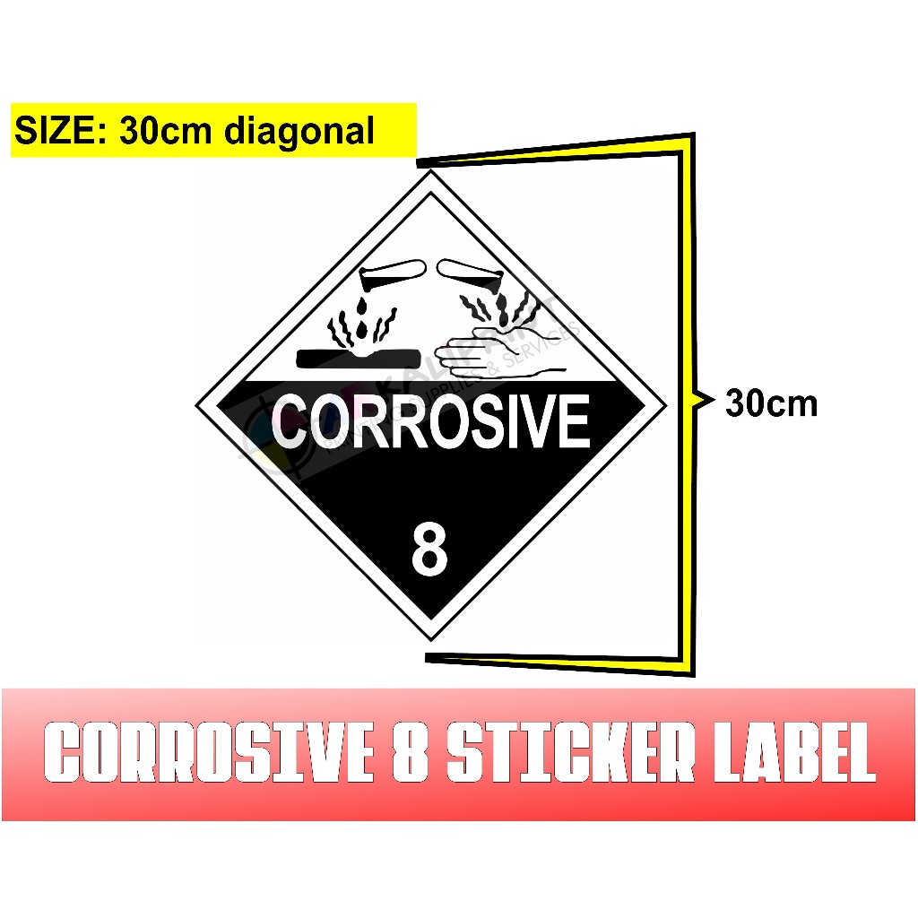 CORROSIVE 8 Sticker Label 30CM (OPEN FOR BULK ORDERS) | Shopee Philippines