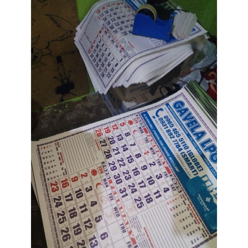 commercial calendar 17x22 in 6 pages (200) | Shopee Philippines