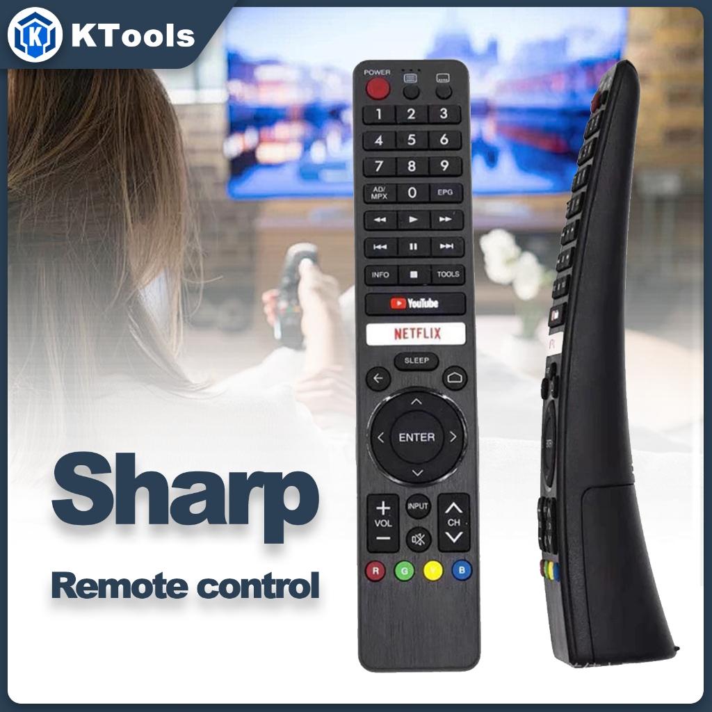 KTools SHARP TV Remote Control Netflix YouTube Compatible GB346WJSA For LED/Android TV /Smart TV ...