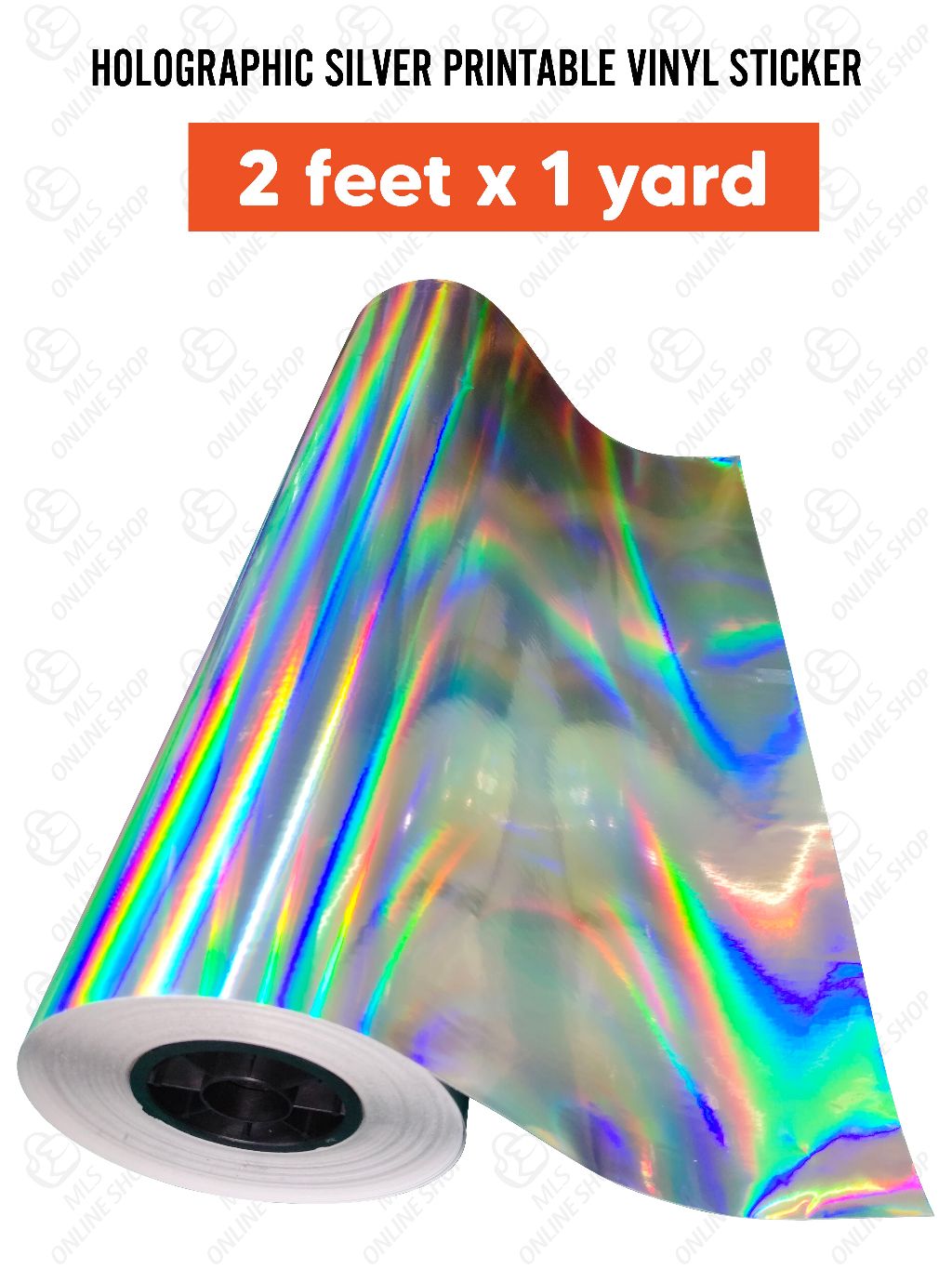 HOLOGRAM / HOLOGRAPHIC SILVER VINYL STICKER FOR ECOSOLVENT PRINTER 2FT ...