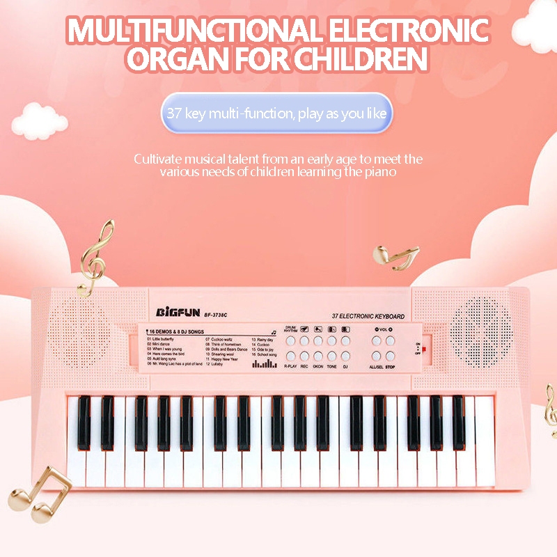 37 Keys Electronic Keyboard Piano Digital Music Key Board Blue Pink for ...