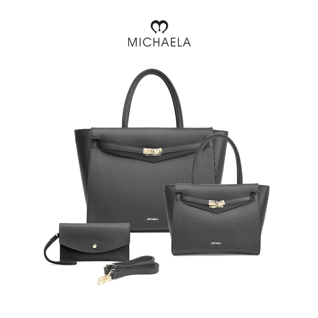 MICHAELA Oversized Satchel Bag Set 3 PCS with Crossbody Strap for ...