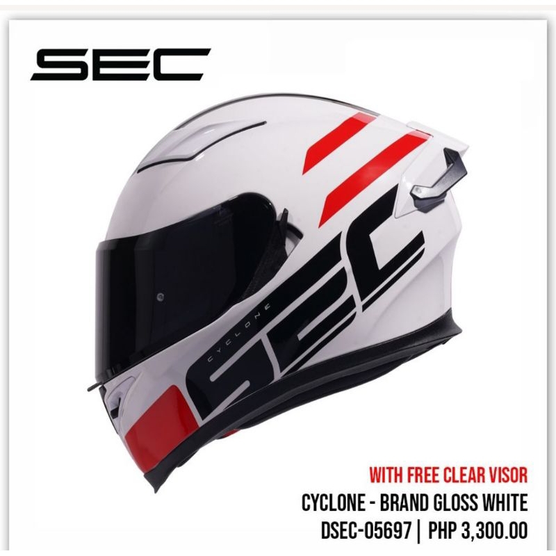 Sec Helmet Cyclone fullface dual visor with free extra lens and ...