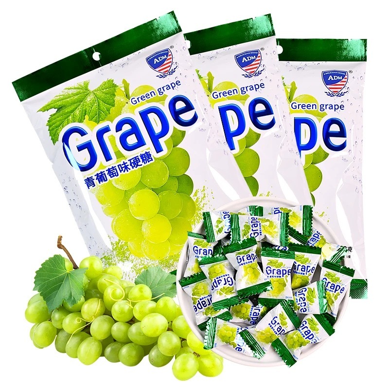 Green grape-flavored hard candy, wedding candy and leisure snacks 150g ...