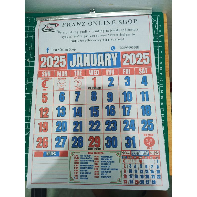 Commercial Calendar Personalized A4 size ( Fast Shipping) | Shopee ...