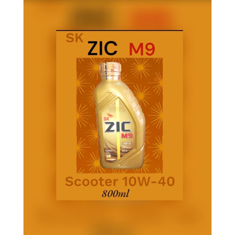 ZIC M9 4T 10W-40 Fully Synthetic Motorcycle Oil Scooter 800ml | Shopee ...