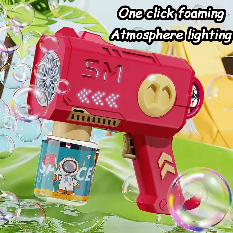 Children's handheld bubble gun electric bubble gun children's toy 12 ...