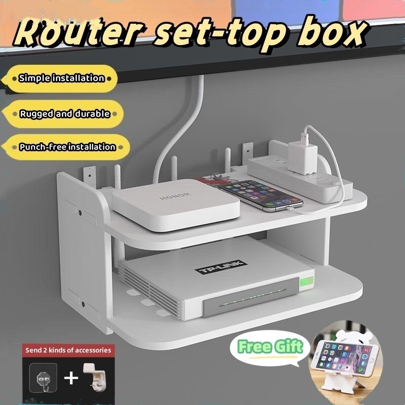 Living room TV wall set-top box rack wifi router rack wall-mounted DVD ...