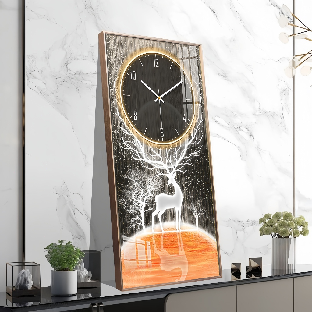 Home clock triple elegant clock mural frame decoration painting for ...