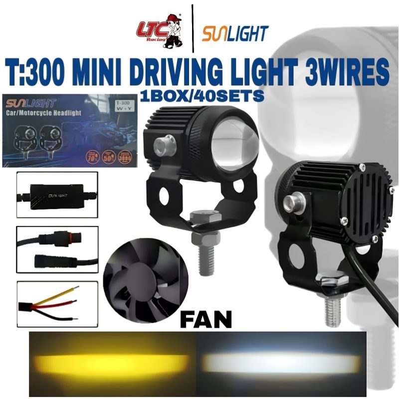 SUNLIGHT - MINI DRIVING LIGHT V1( YELLOW/WHITE )T-300 | Shopee Philippines