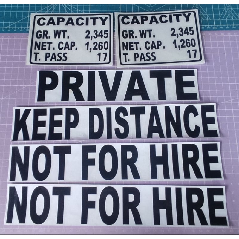 Capacity Sticker Waterproof Machine Cut for L300, Travis, Truck ...