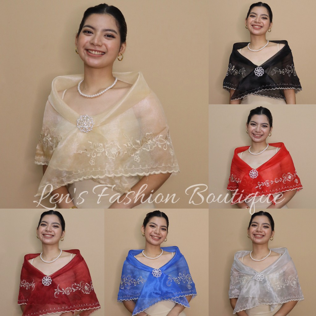 MODERN FILIPINIANA ALAMPAY (EMBROIDERED)- BROOCH NOT INCLUDED | Shopee ...