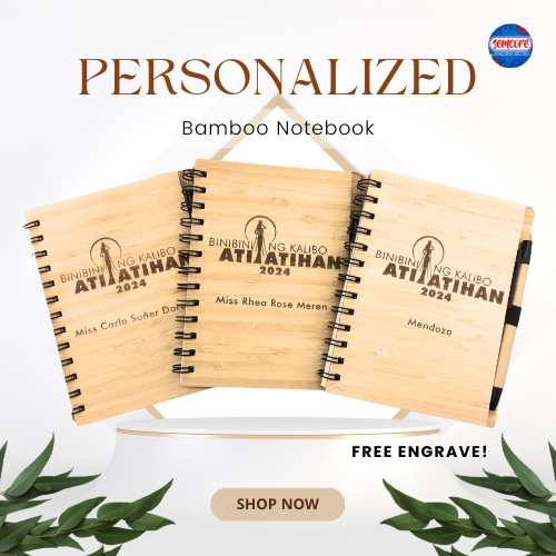 Personalized Laser Engrave Bamboo Notebook / UV Print | Shopee Philippines