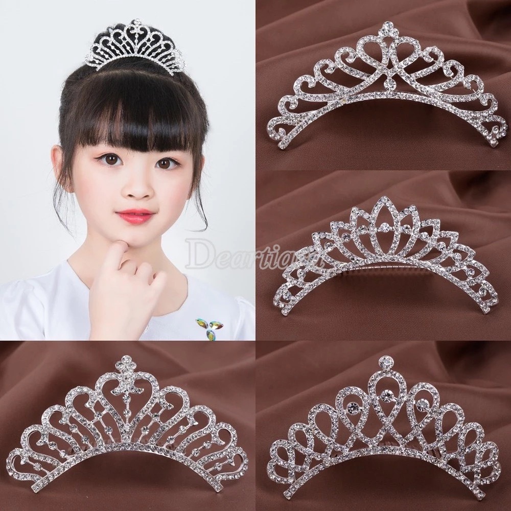 A&J Fashion Crystal Princess Crown Kids Children Girls Wedding Party ...