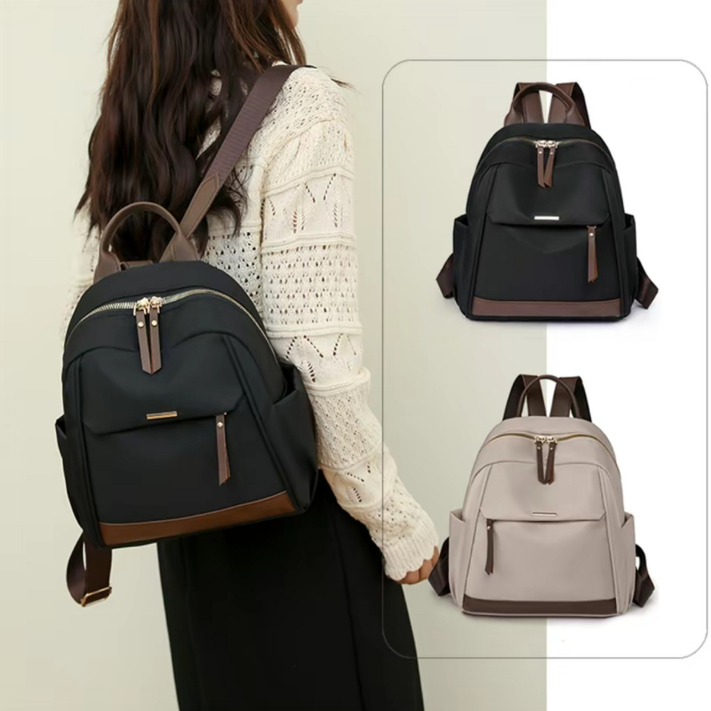 Mumu 9050 Nylon Women Back Pack College School Bag Waterproof Large ...