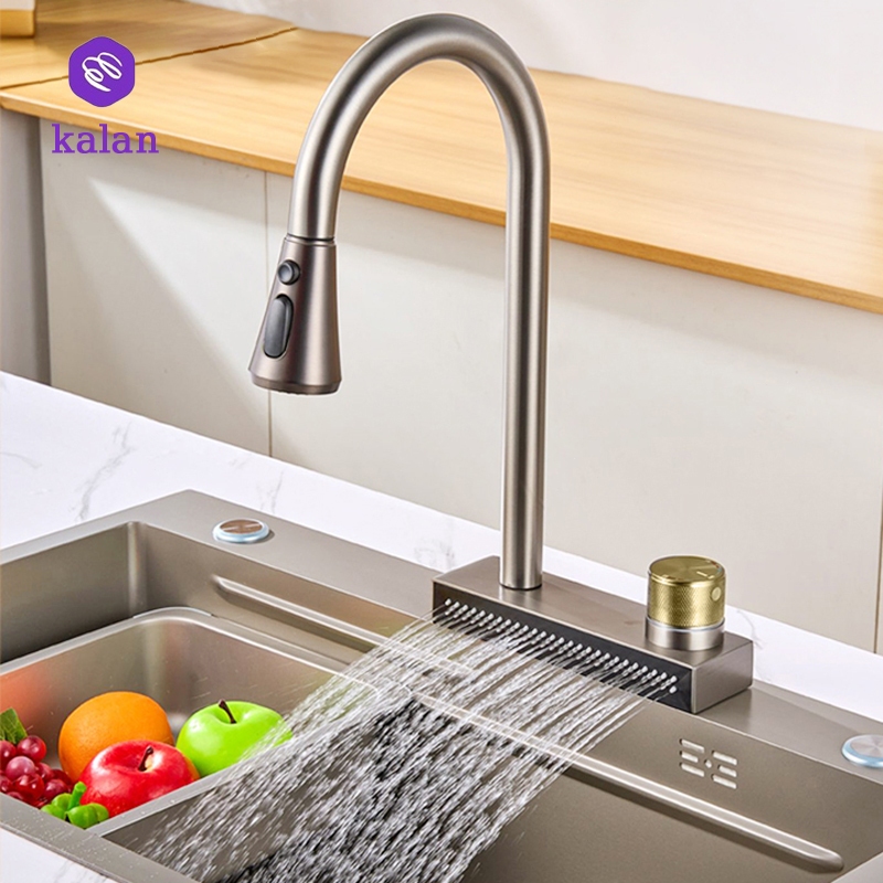 Kalan 4in1 Kitchen Sink Waterfall Faucet For Washing 304 Stainless ...