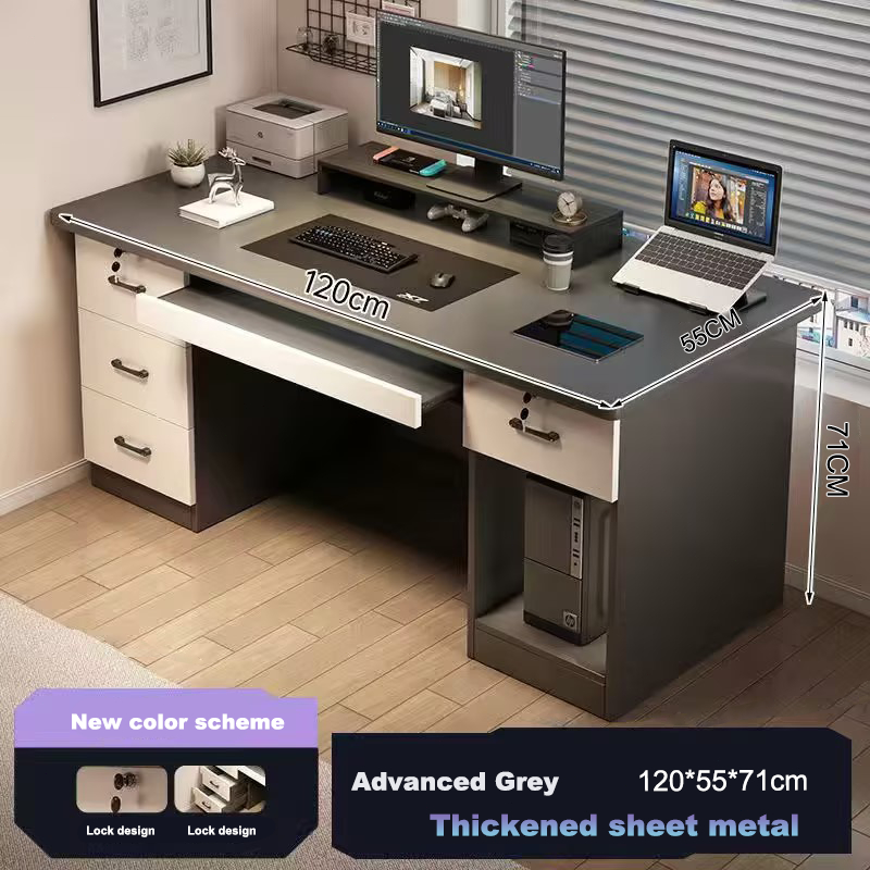 SUNNY Computer Table Office Table Black Study Table Modern Work Desk ...