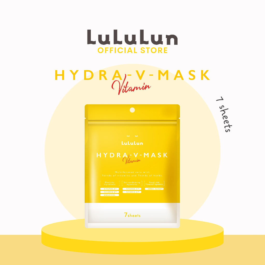 Lululun Hydra V Mask (7 Sheets) Rich in Vitamins, Pore Care, with Retinol , Niacinamide ...