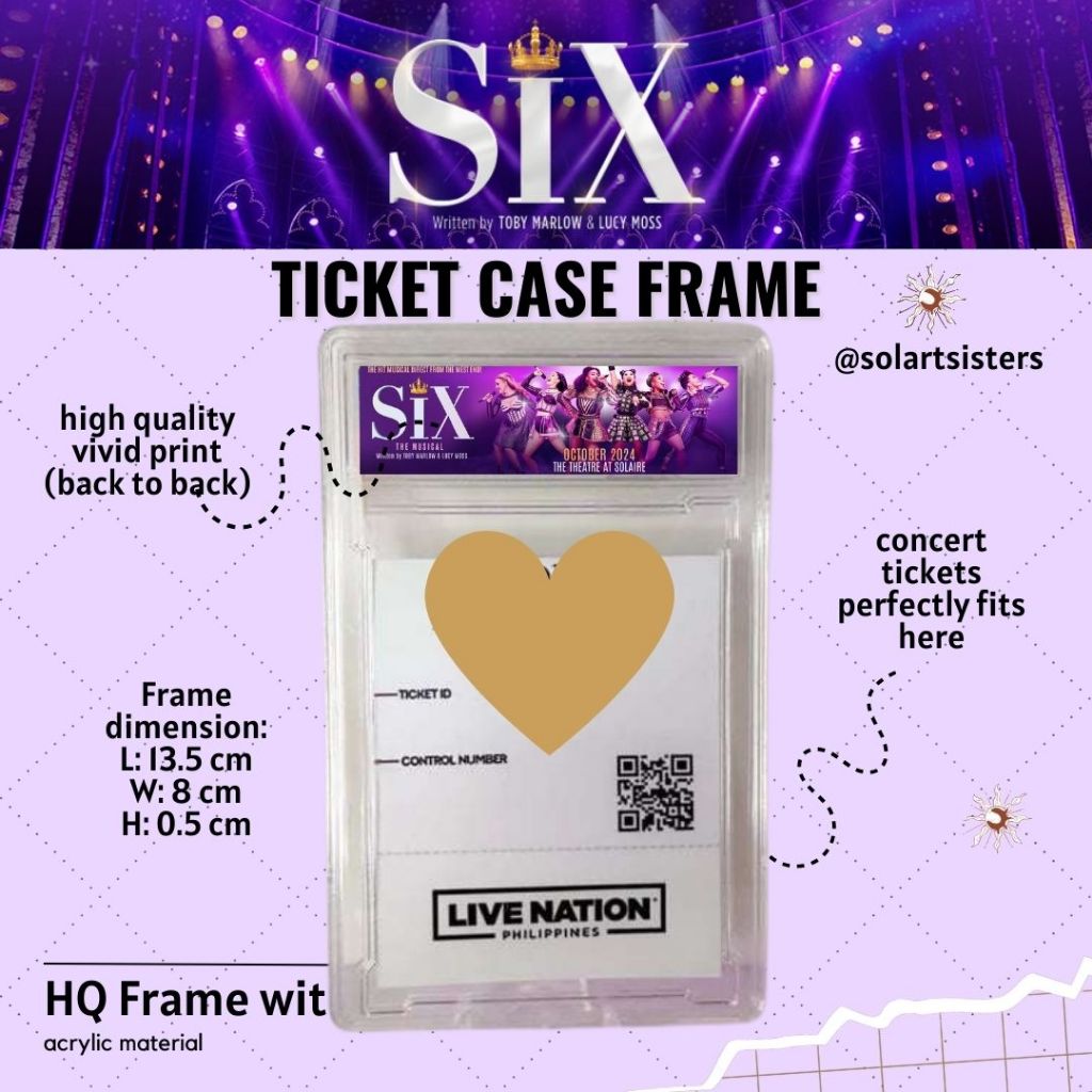 SIX the musical Manila Solaire 2024 Concert Ticket Case Frame Keeper ...