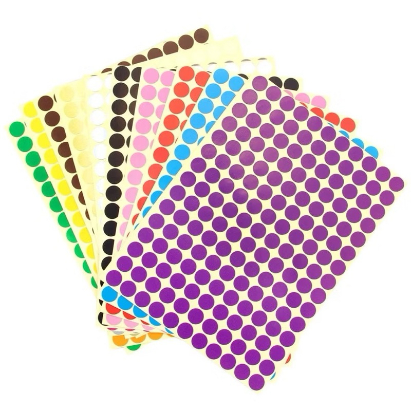 Colored Dot Stickers Circle Round Color Coded Adhesive Label Dot ...