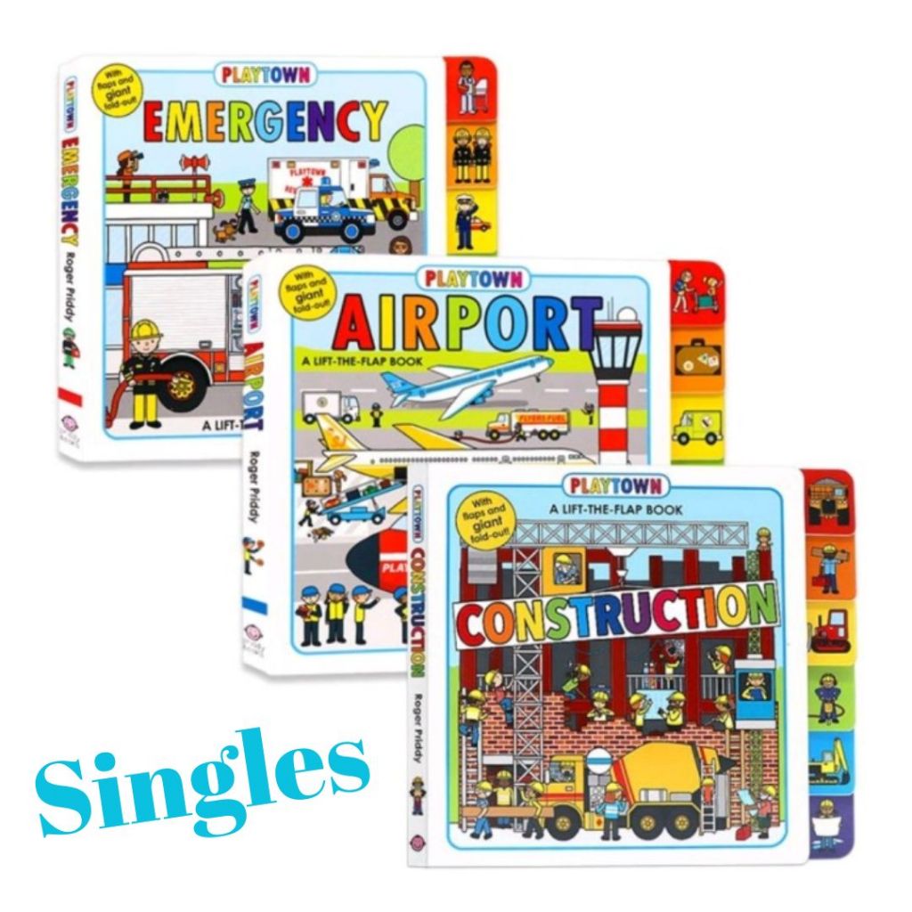 PLAYTOWN Lift-the-flap Board Book (AIRPORT / CONSTRUCTION / EMERGENCY ...
