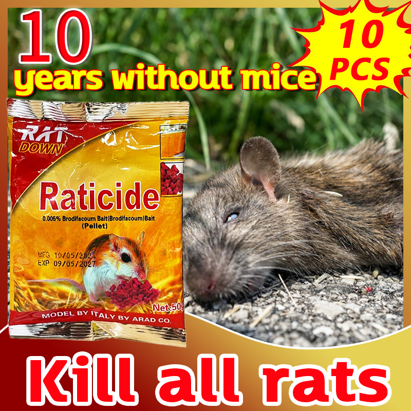 100% Effective mouse trap rat poison killer food 50g*10PCS rat poison ...