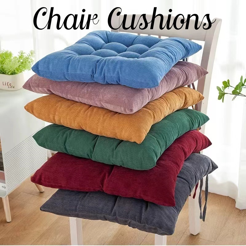 Chair Cushion Sofa Pad w/TieTatami Pad Washable Square Solid Color ...