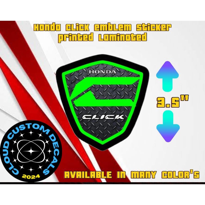 HONDA CLICK EMBLEMS STICKER 3.5" PRINTED LAMINATED | Shopee Philippines