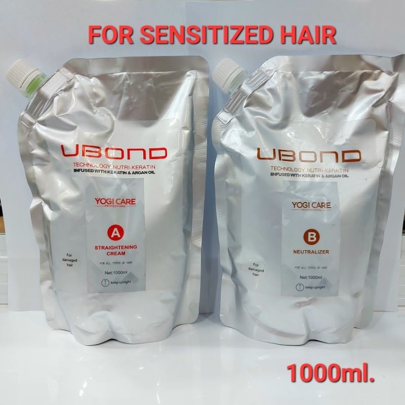 U BOND HAIR REBONDING CREAM SET FOR SENSITIZED HAIR 1000ML. | Shopee ...