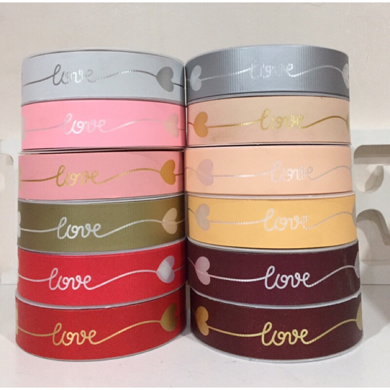 Love printed Plastic Ribbon (RD34) 30mmx50yards | Shopee Philippines