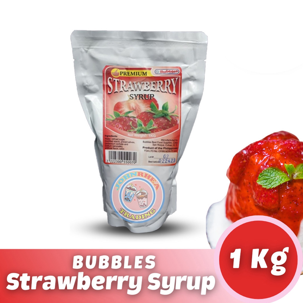 Bubbles Premium Strawberry Fruit Syrup 1KG | Shopee Philippines
