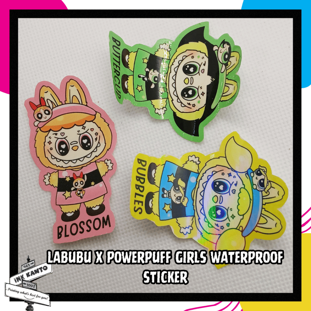 Labubu x Powerpuff Girls Waterproof Vinyl Sticker | Shopee Philippines
