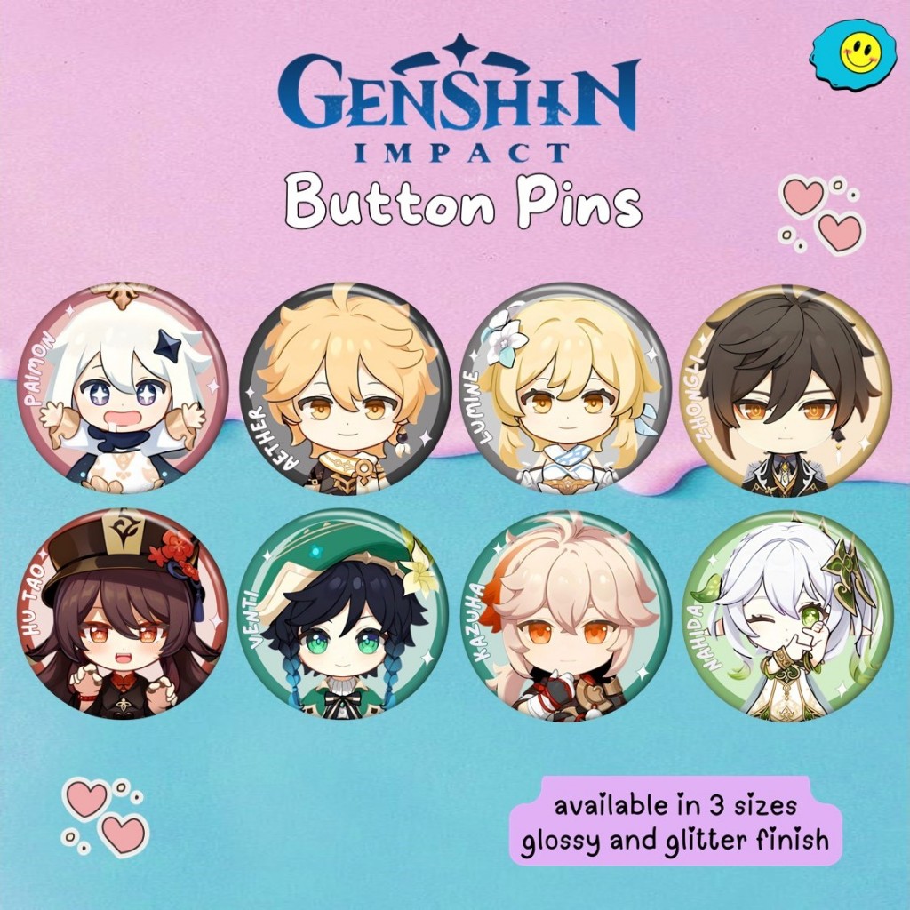 Genshin Impact Button Pin Badge Anime Button Pins 25mm 32mm 58mm ...